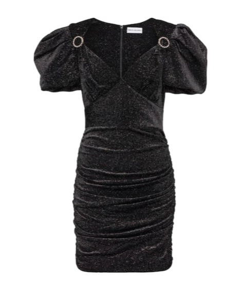 Rebecca Vallance Moon River Puff-sleeve Mini Dress - Black