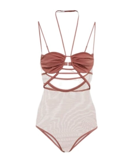 NENSI DOJAKA Cutout Tulle Bodysuit