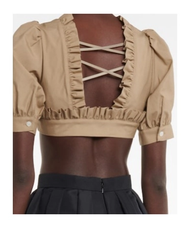 Comme Des Garçons Gathered Cotton Crop Top