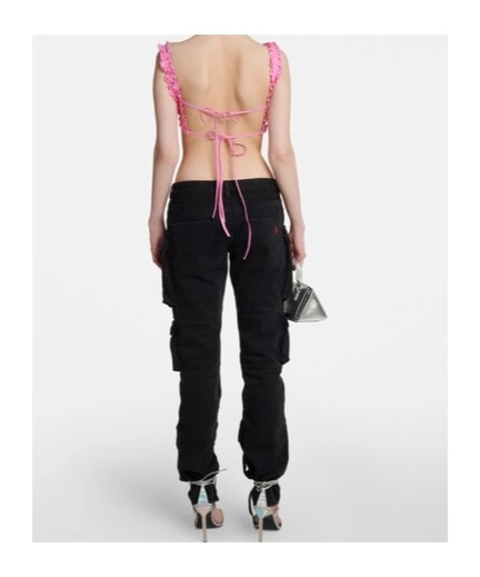 Attico Glory Ruffled Cotton Bra Top