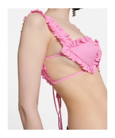 Attico Glory Ruffled Cotton Bra Top