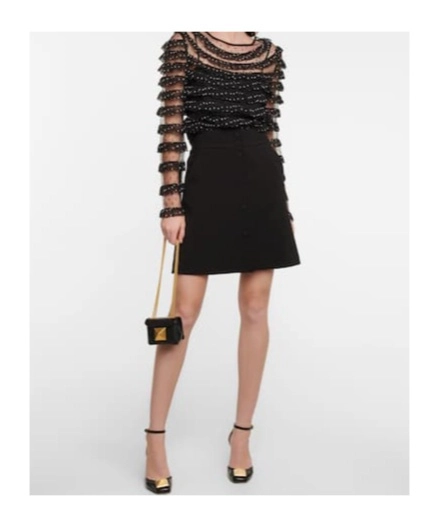Red Valentino Point D'esprit Tulle And Georgette Blouse