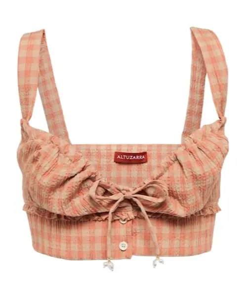 Altuzarra Bijou Gingham Cropped Top