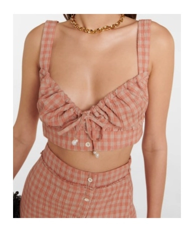 Altuzarra Bijou Gingham Cropped Top