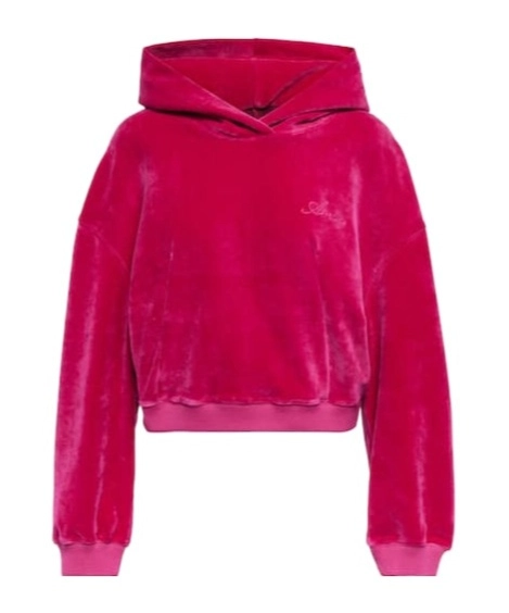Amiri Cropped Velour Hoodie