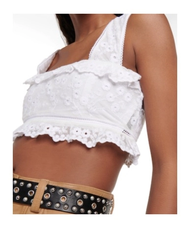 Isabel Marant Étoile Mecelia Anglaise Cotton And Silk Crop Top