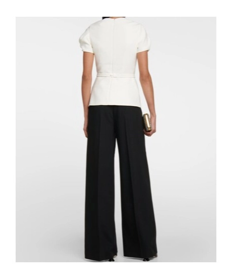 Safiyaa Peplum Crêpe Top