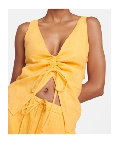 Nanushka Ruched Linen Top