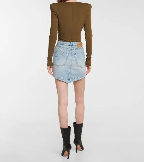 Alexandre Vauthier Asymmetric Denim Miniskirt