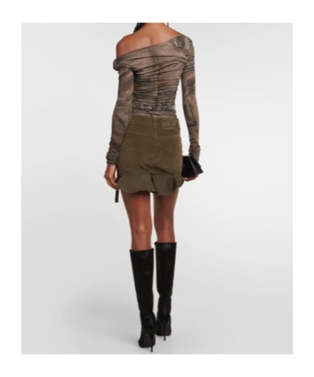 Blumarine Velvet Cargo Miniskirt
