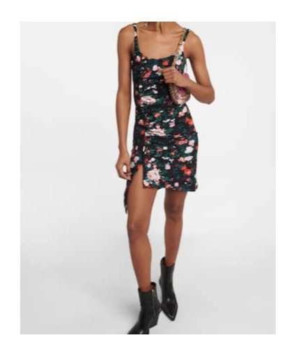 Rabanne Floral Ruched Jersey Minidress