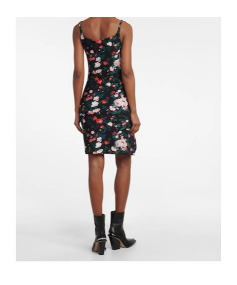 Rabanne Floral Ruched Jersey Minidress