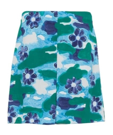 Marni Printed Cady Miniskirt - Blue