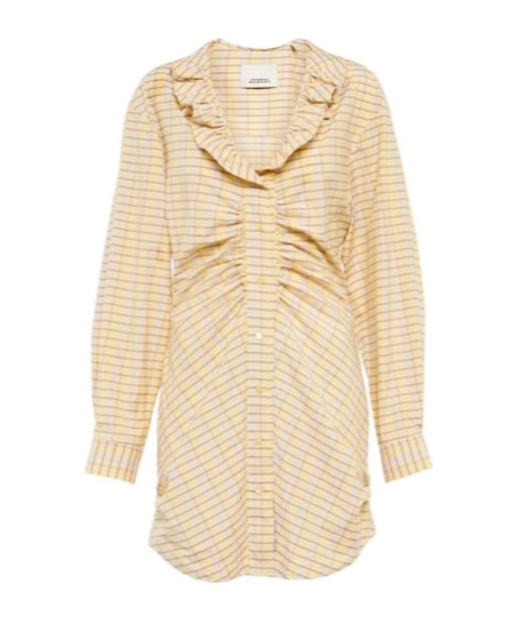 Isabel Marant Étoile Coral Checked Cotton And Silk Minidress