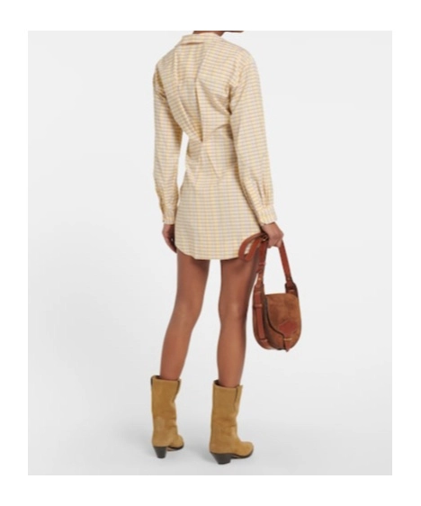 Isabel Marant Étoile Coral Checked Cotton And Silk Minidress