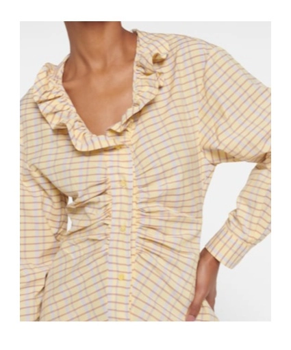 Isabel Marant Étoile Coral Checked Cotton And Silk Minidress