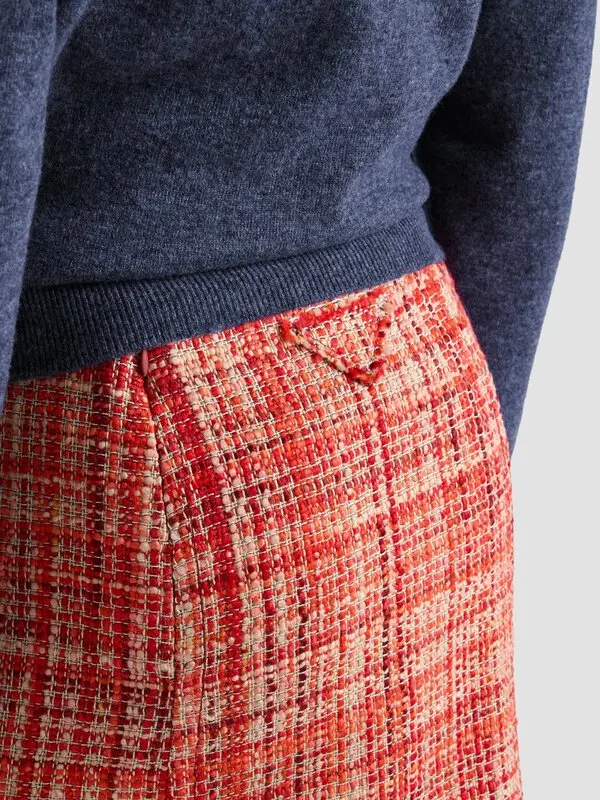 Prada Tweed Midi Skirt