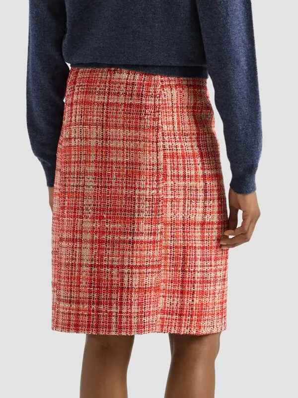 Prada Tweed Midi Skirt