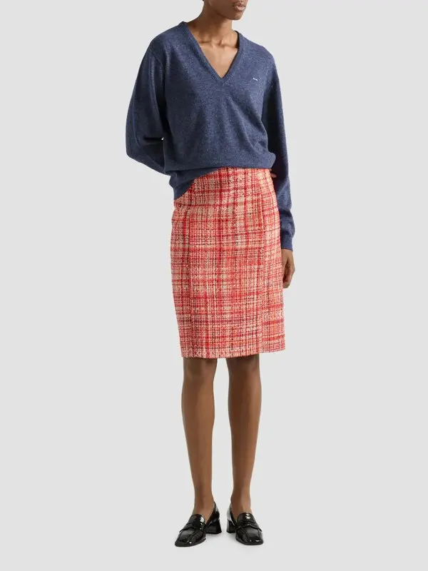 Prada Tweed Midi Skirt
