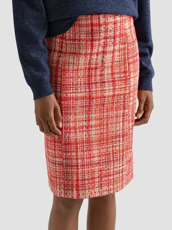 Prada Tweed Midi Skirt