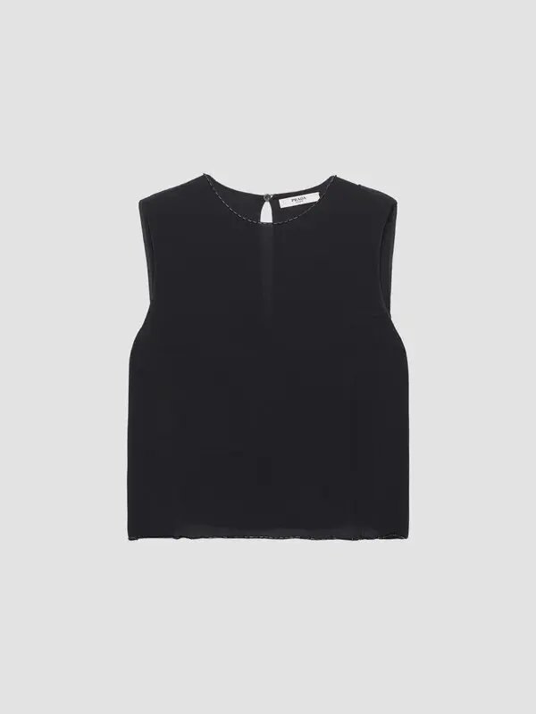Prada Sleeveless Triple Silk Chiffon Top