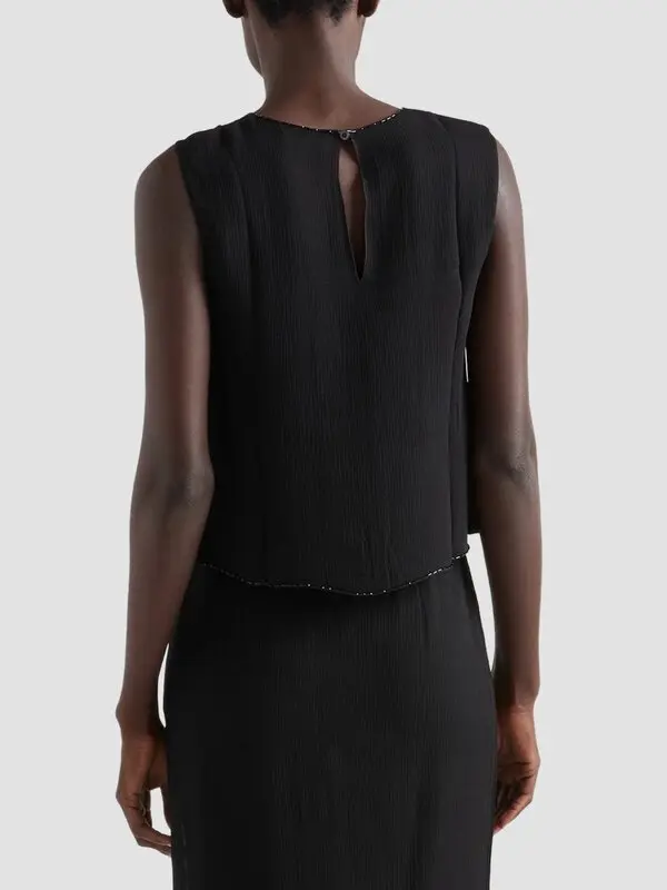 Prada Sleeveless Triple Silk Chiffon Top