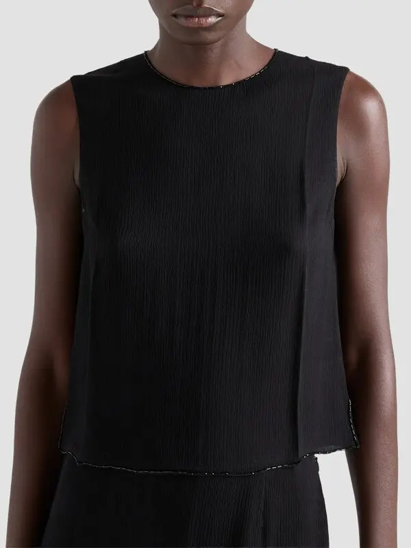 Prada Sleeveless Triple Silk Chiffon Top