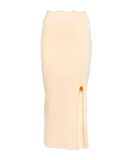 Galvan Delia Scalloped Midi Skirt