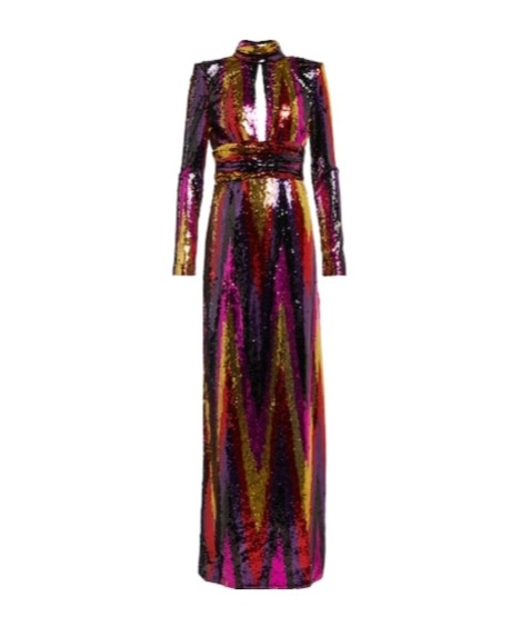 Rebecca Vallance Kaia Zig-zag Gown - Black