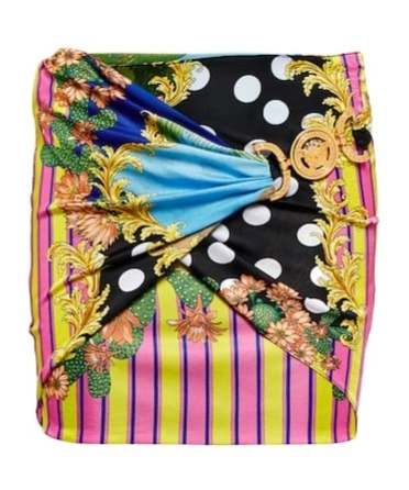 Versace Medusa Palm Springs Wrap Miniskirt - Blue