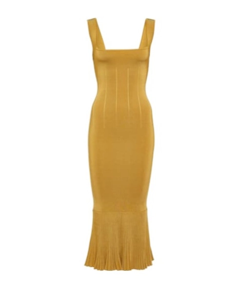 Galvan Atalanta Ribbed-knit Midi Dress