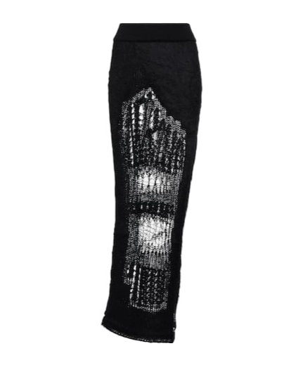 Rick Owens Distressed Mohair-blend Maxi Skirt - Black