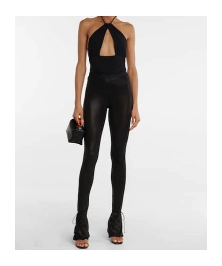 NENSI DOJAKA Cutout Ruched Halterneck Swimsuit