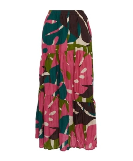 Velvet By Graham & Spencer Lydia Printed Cotton And Silk Maxi Skirt - Red