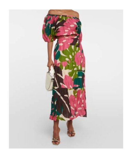 Velvet By Graham & Spencer Lydia Printed Cotton And Silk Maxi Skirt