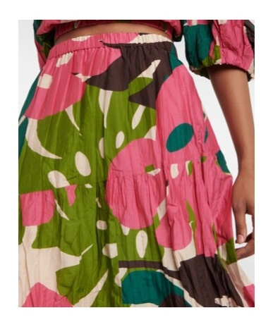 Velvet By Graham & Spencer Lydia Printed Cotton And Silk Maxi Skirt