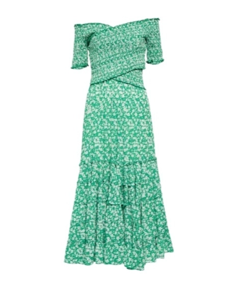 Poupette St Barth Soledad Floral Midi Dress - Green