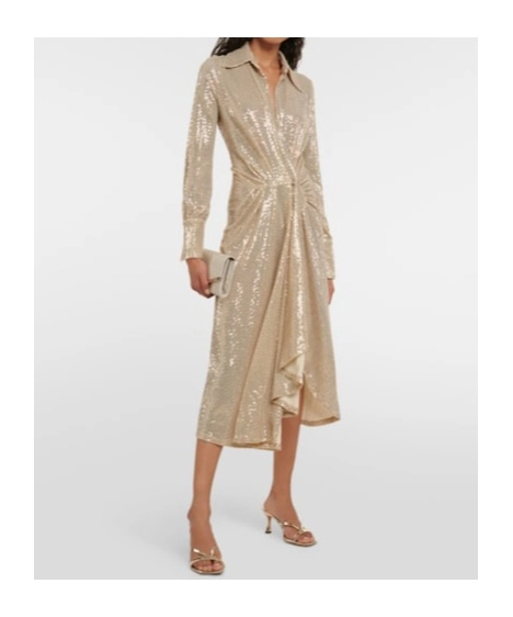 Dodo Bar Or Joelle Sequined Gathered Midi Dress