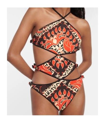 Valentino Garavani Mini Bandana Halterneck Swimsuit