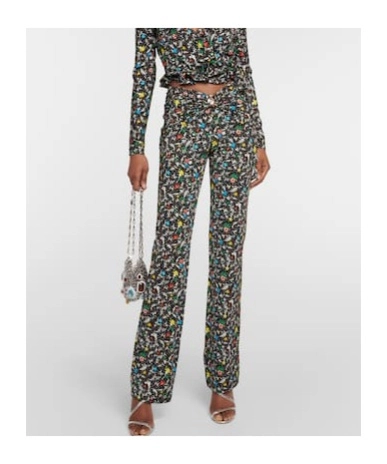Rabanne Printed High-rise Crêpe Pants