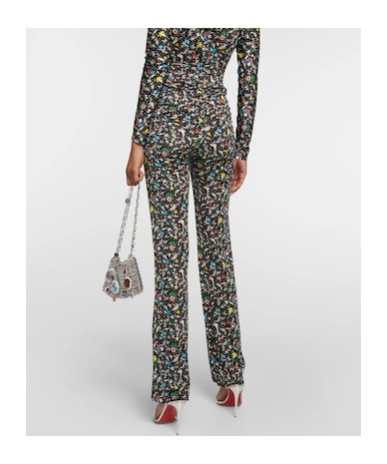 Rabanne Printed High-rise Crêpe Pants