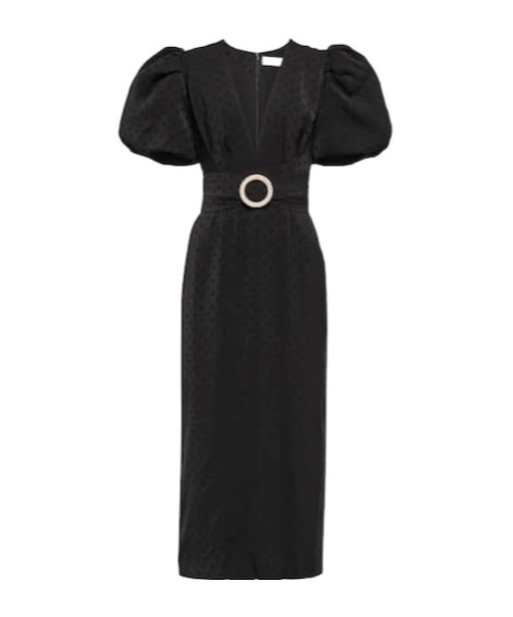 Rebecca Vallance Golightly Puff-sleeve Midi Dress - Black