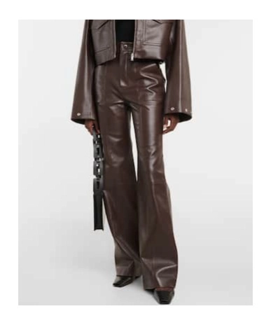 Nanushka Straight Leather-blend Pants