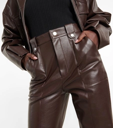 Nanushka Straight Leather-blend Pants