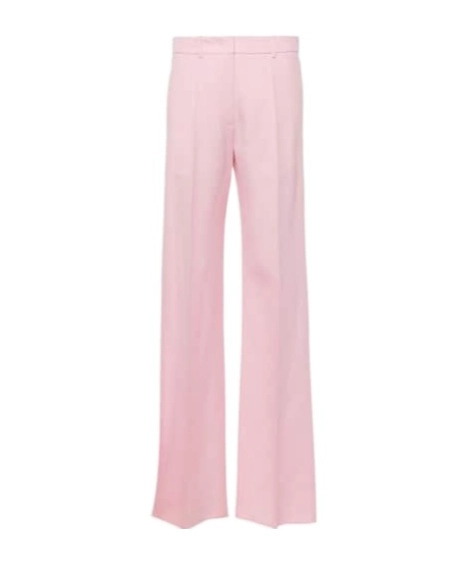 Valentino Garavani Wool And Silk Wide-leg Pants - Pink