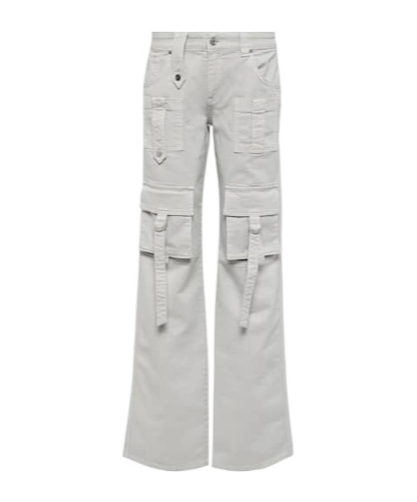 Blumarine Low-rise Denim Cargo Pants - Gray
