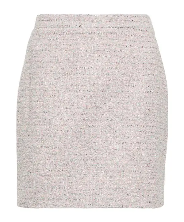Alessandra Rich Embellished Tweed Miniskirt - Pink