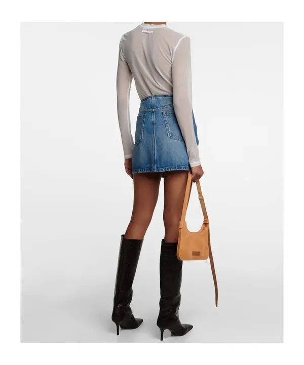 Y/project Cut-out Denim Miniskirt