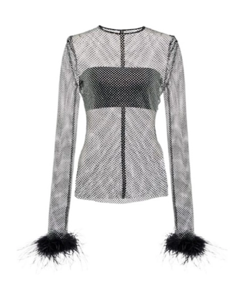 Giuseppe Di Morabito Mesh Blouse - Gray