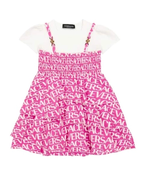 Versace Logo Cotton-blend Dress - Pink